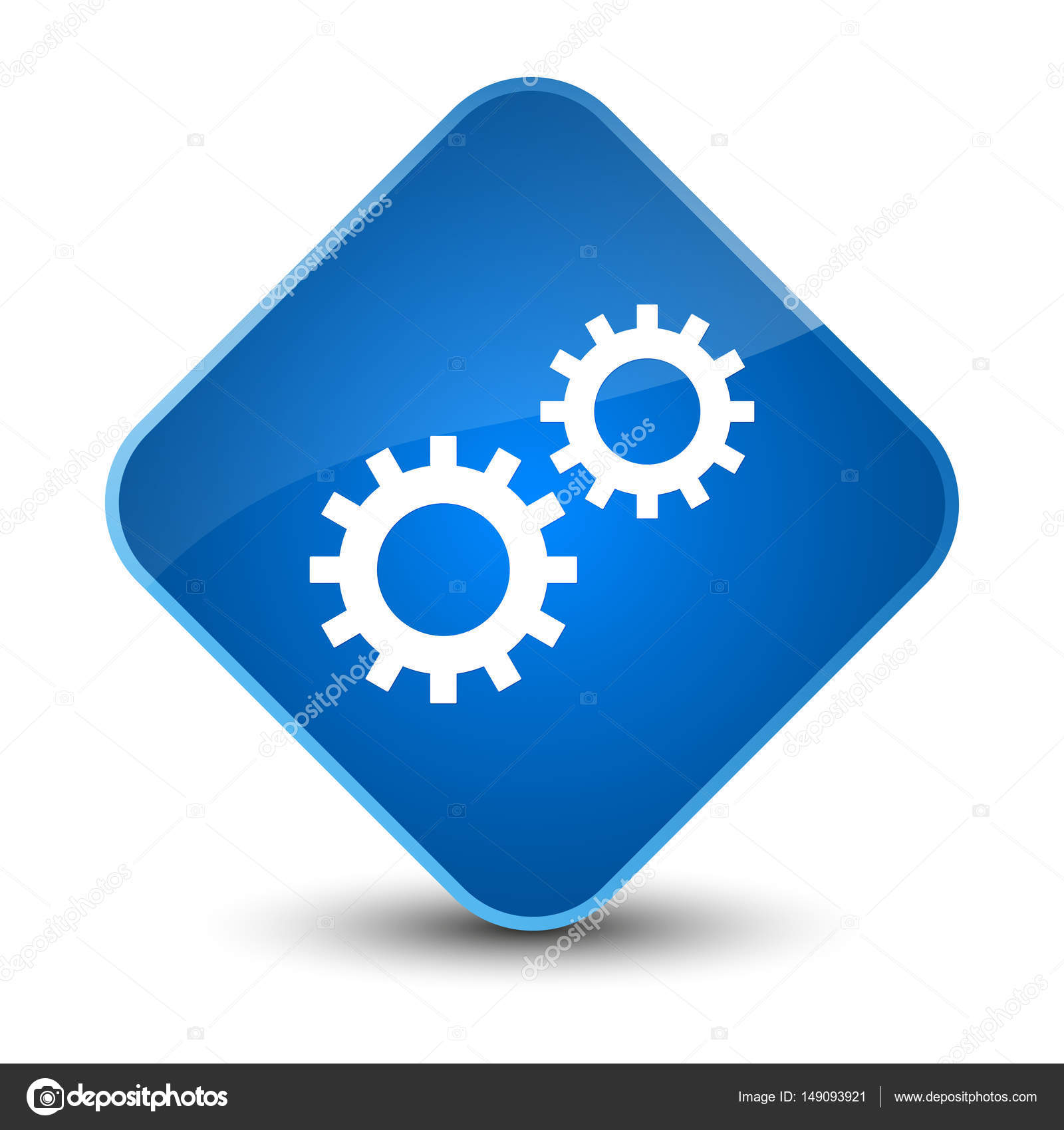 Process icon elegant blue diamond button — Stock Photo © FR_Design ...