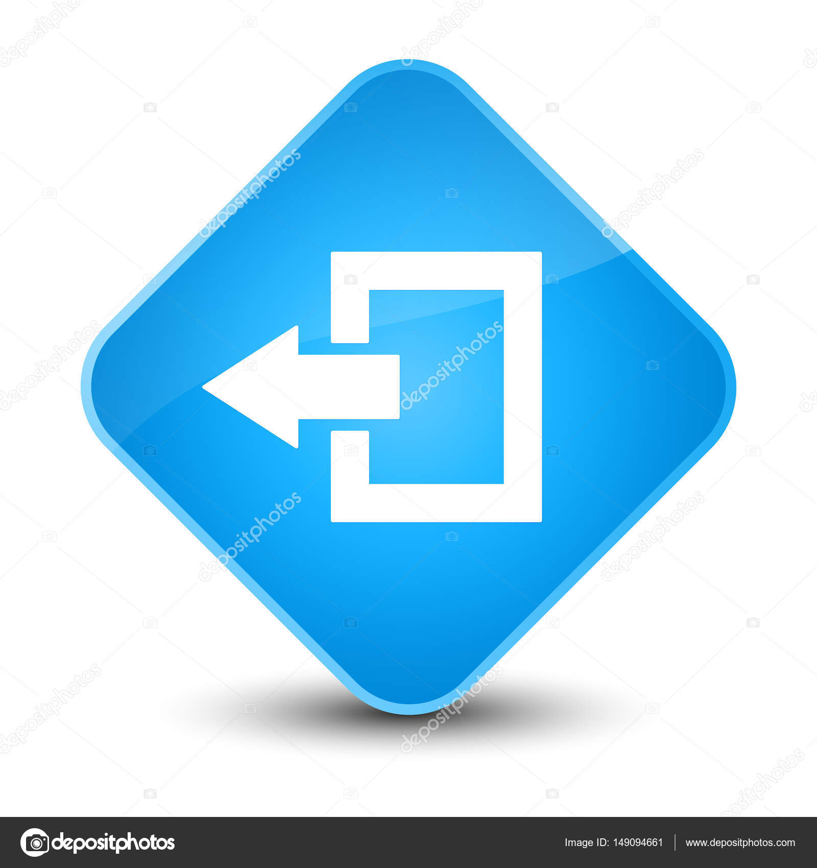 Logout icon elegant cyan blue diamond button — Stock Photo © FR_Design ...