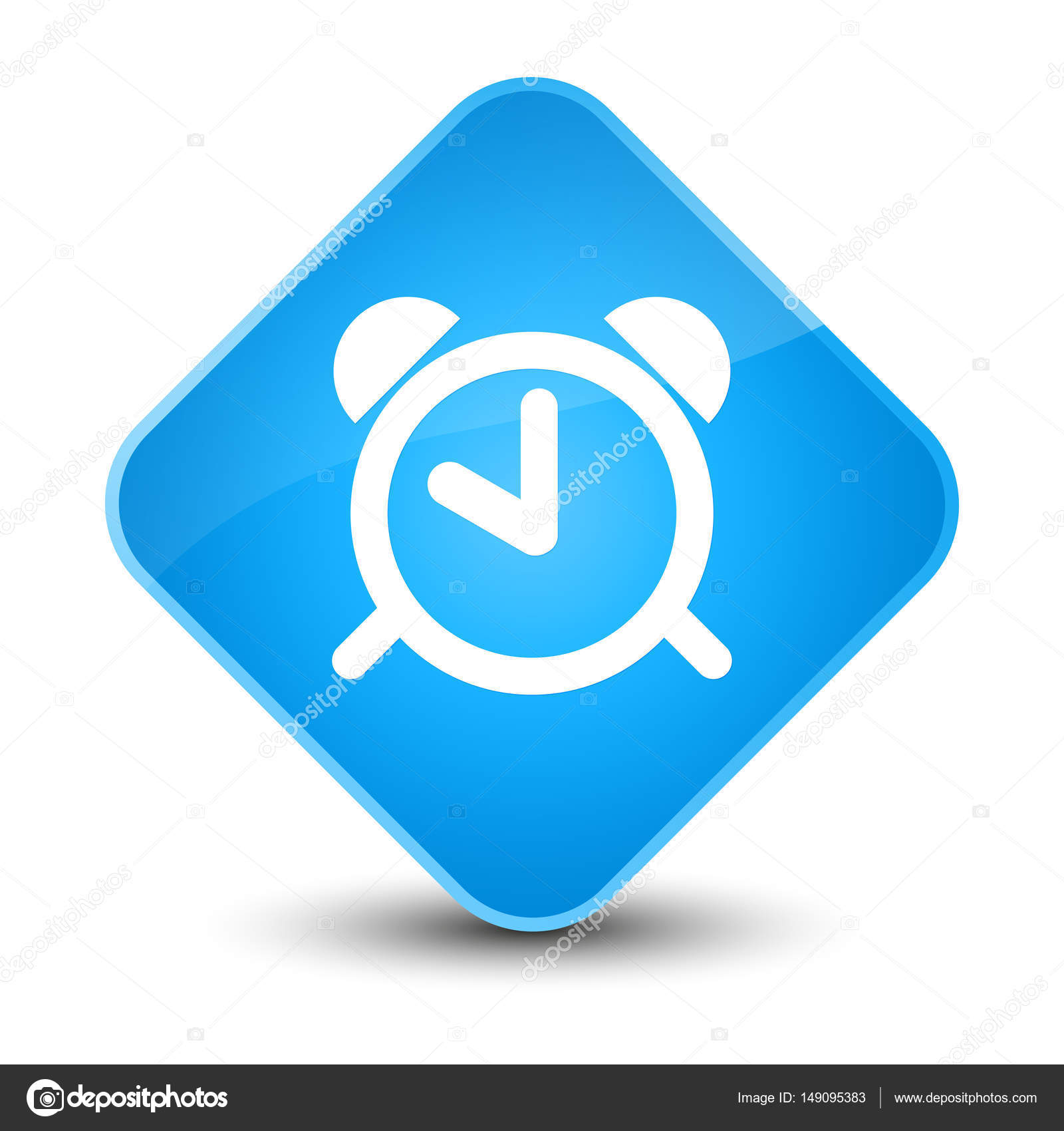 Alarm clock icon elegant cyan blue diamond button — Stock Photo © FR ...