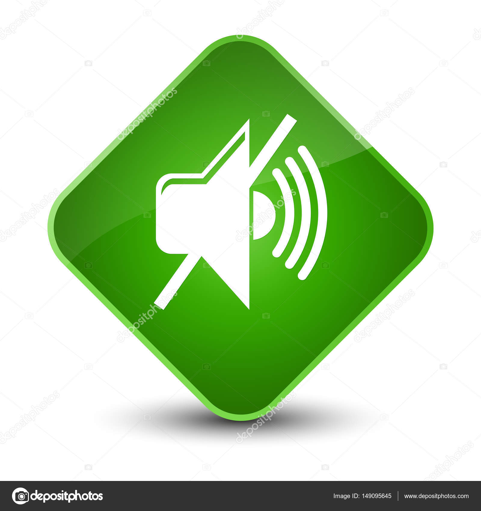 Mute volume icon elegant green diamond button — Stock Photo © FR_Design ...