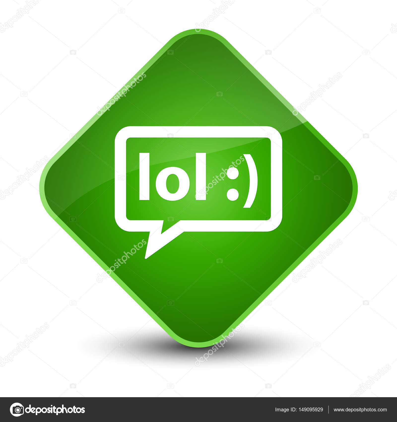 LOL bubble icon elegant green diamond button — Stock Photo © FR_Design ...