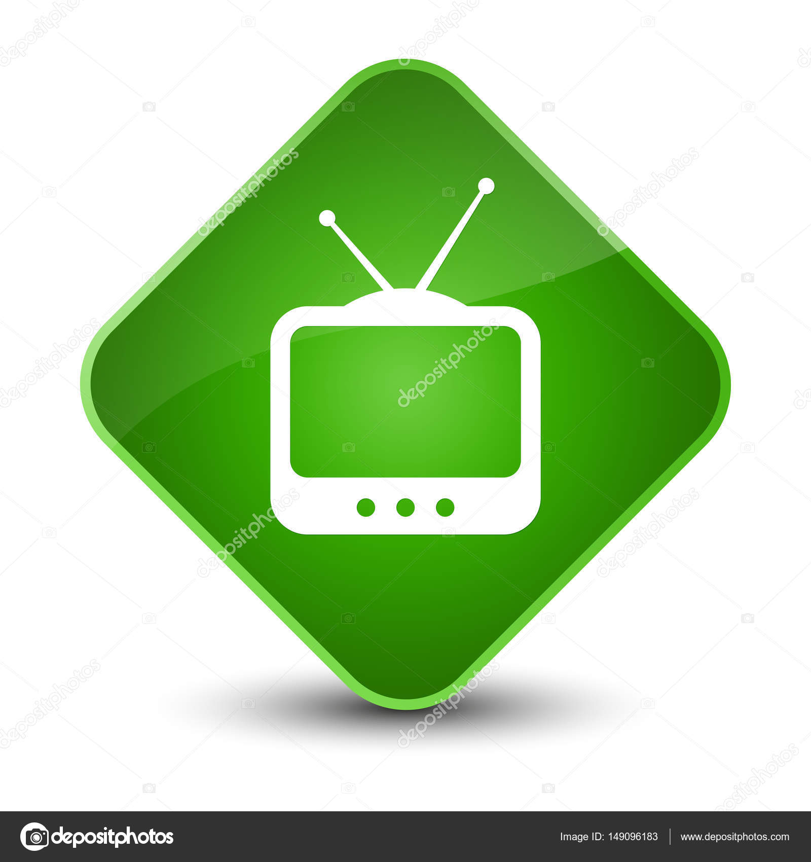 TV icon elegant green diamond button — Stock Photo © FR_Design #149096183