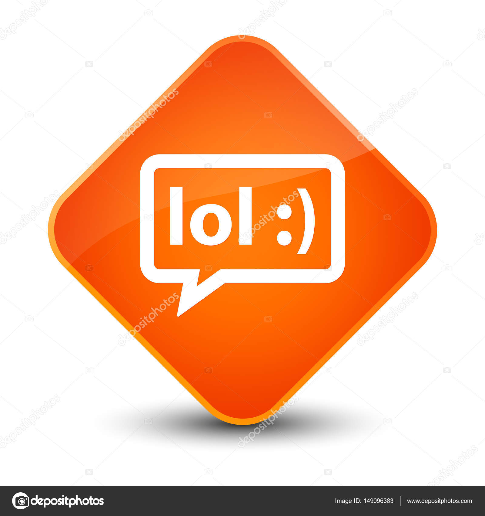 LOL bubble icon elegant orange diamond button — Stock Photo © FR_Design ...