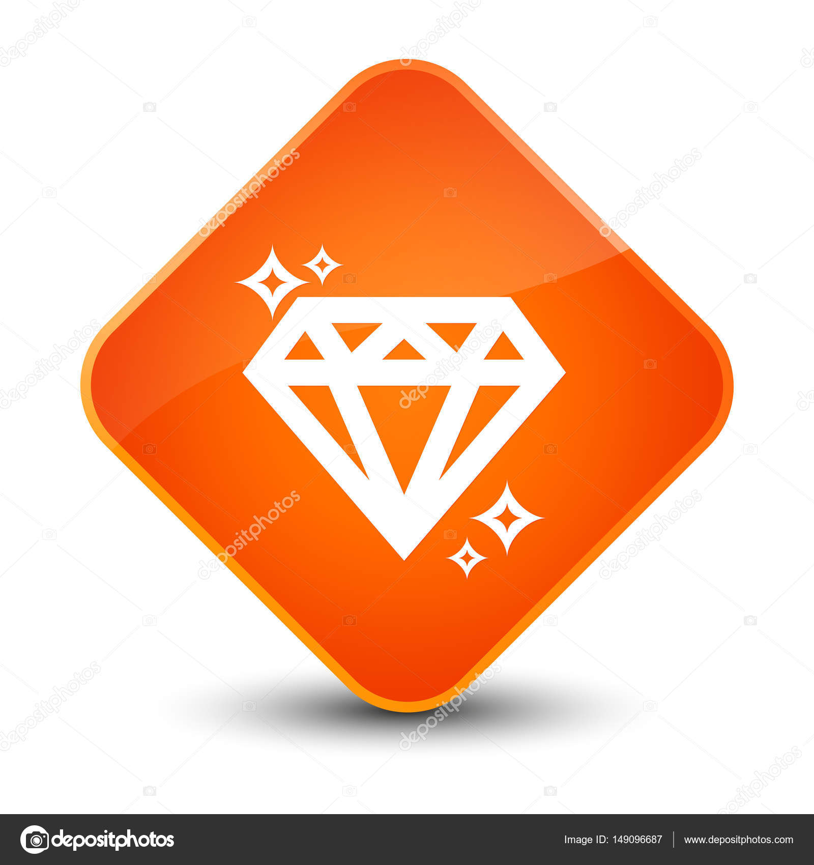 Diamond icon elegant orange diamond button — Stock Photo © FR_Design ...