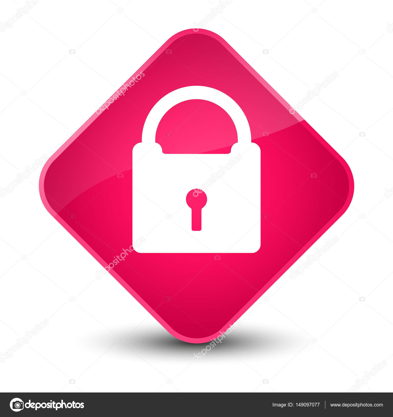 Padlock icon elegant pink diamond button — Stock Photo © FR_Design ...