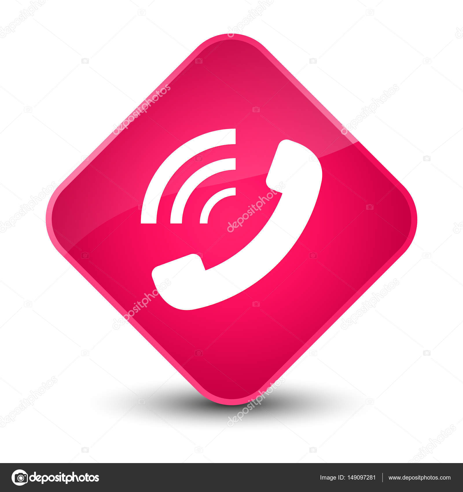 Phone ringing icon elegant pink diamond button — Stock Photo © FR ...