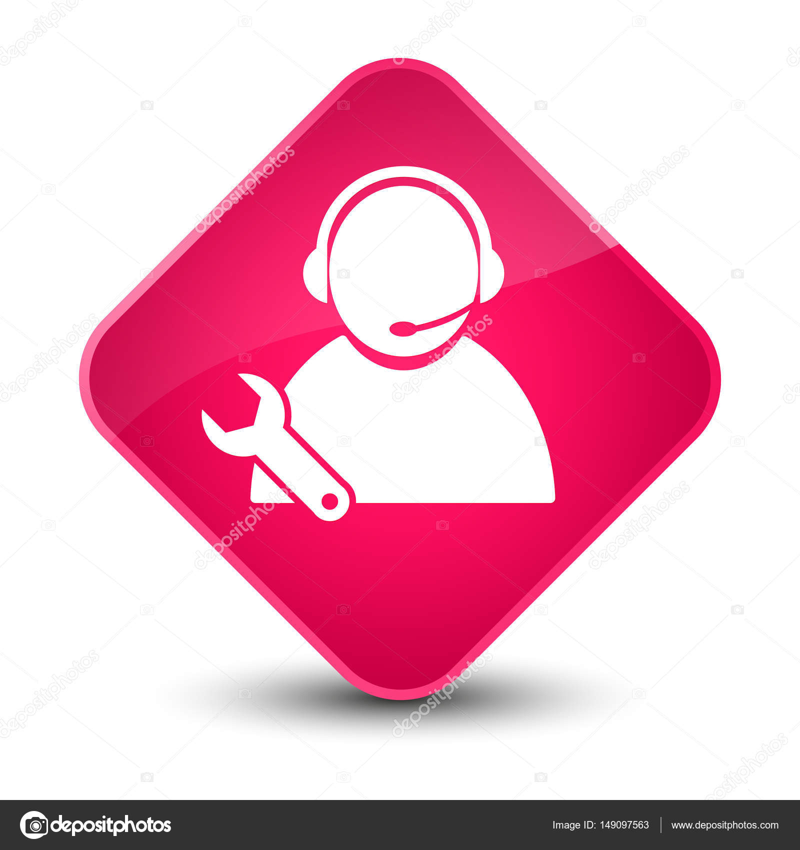 Tech support icon elegant pink diamond button — Stock Photo © FR_Design ...