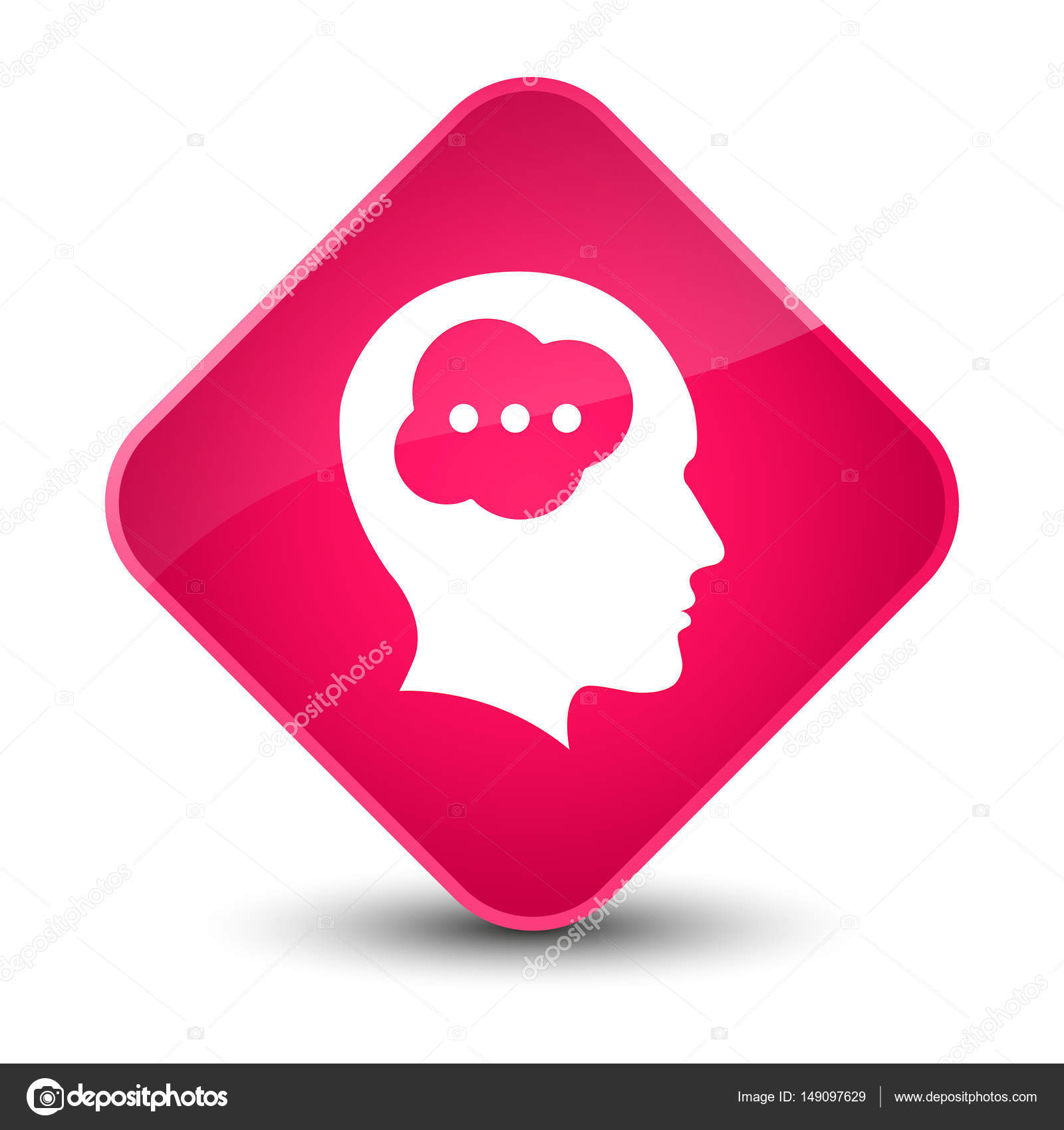 Brain head icon elegant pink diamond button — Stock Photo © FR_Design ...