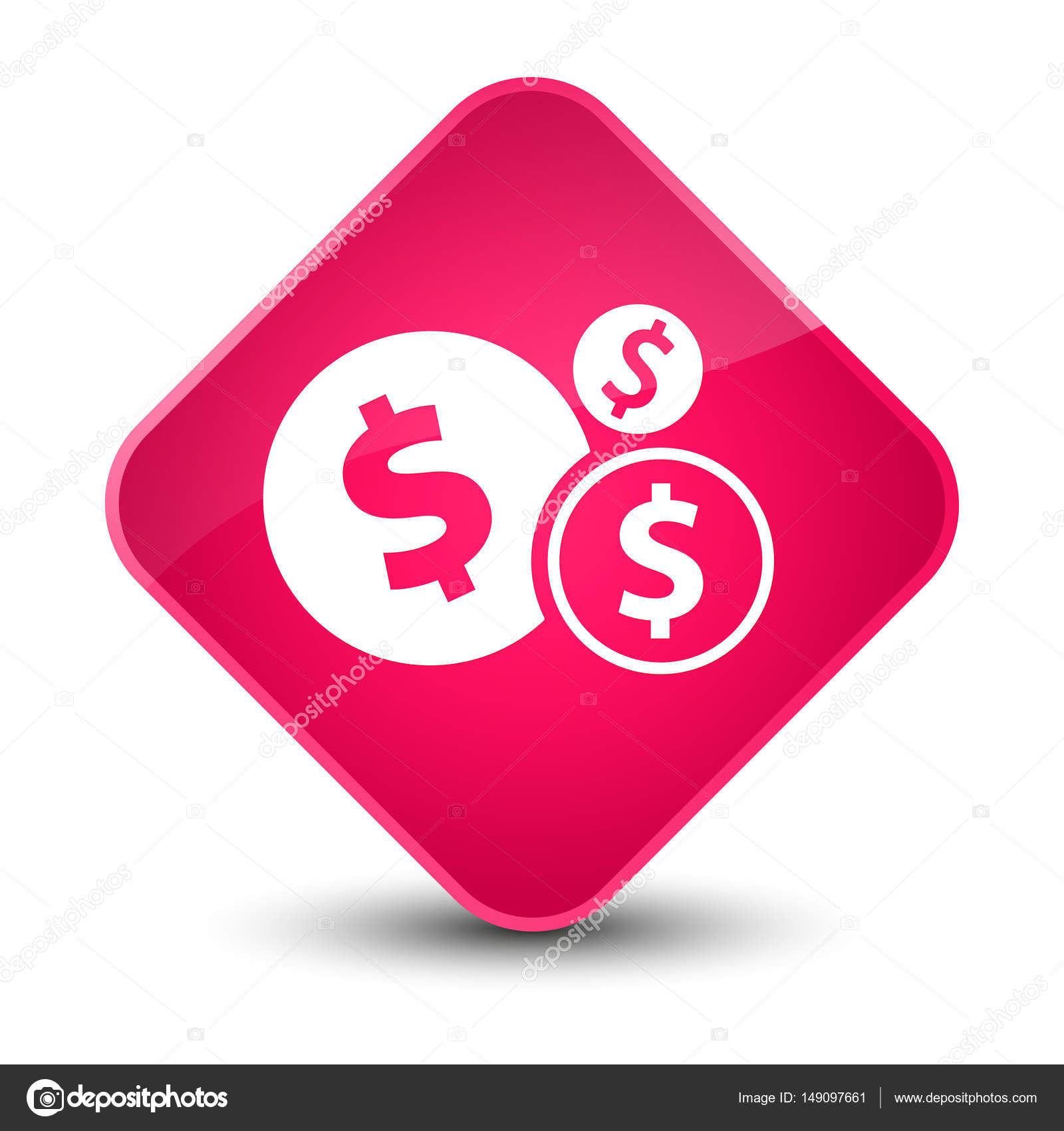 Finances dollar sign icon elegant pink diamond button — Stock Photo ...