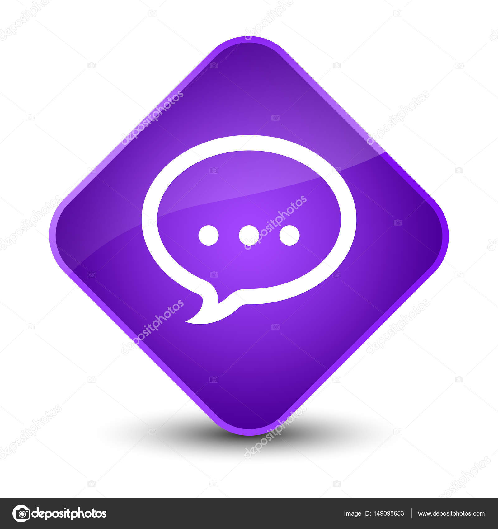 Talk icon elegant purple diamond button — Stock Photo © FR_Design ...