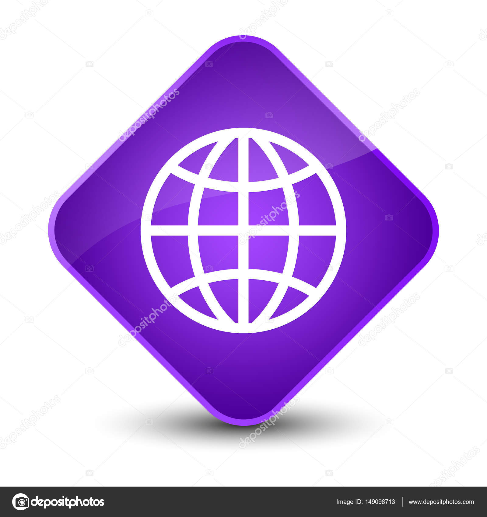 World icon elegant purple diamond button — Stock Photo © FR_Design ...