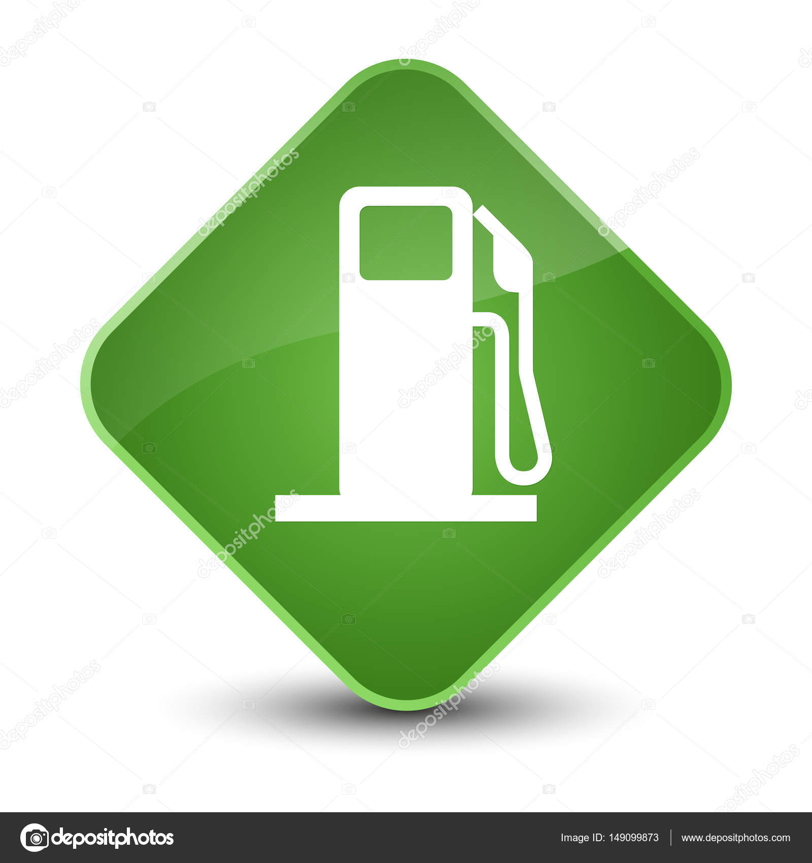 Fuel dispenser icon elegant soft green diamond button — Stock Photo ...