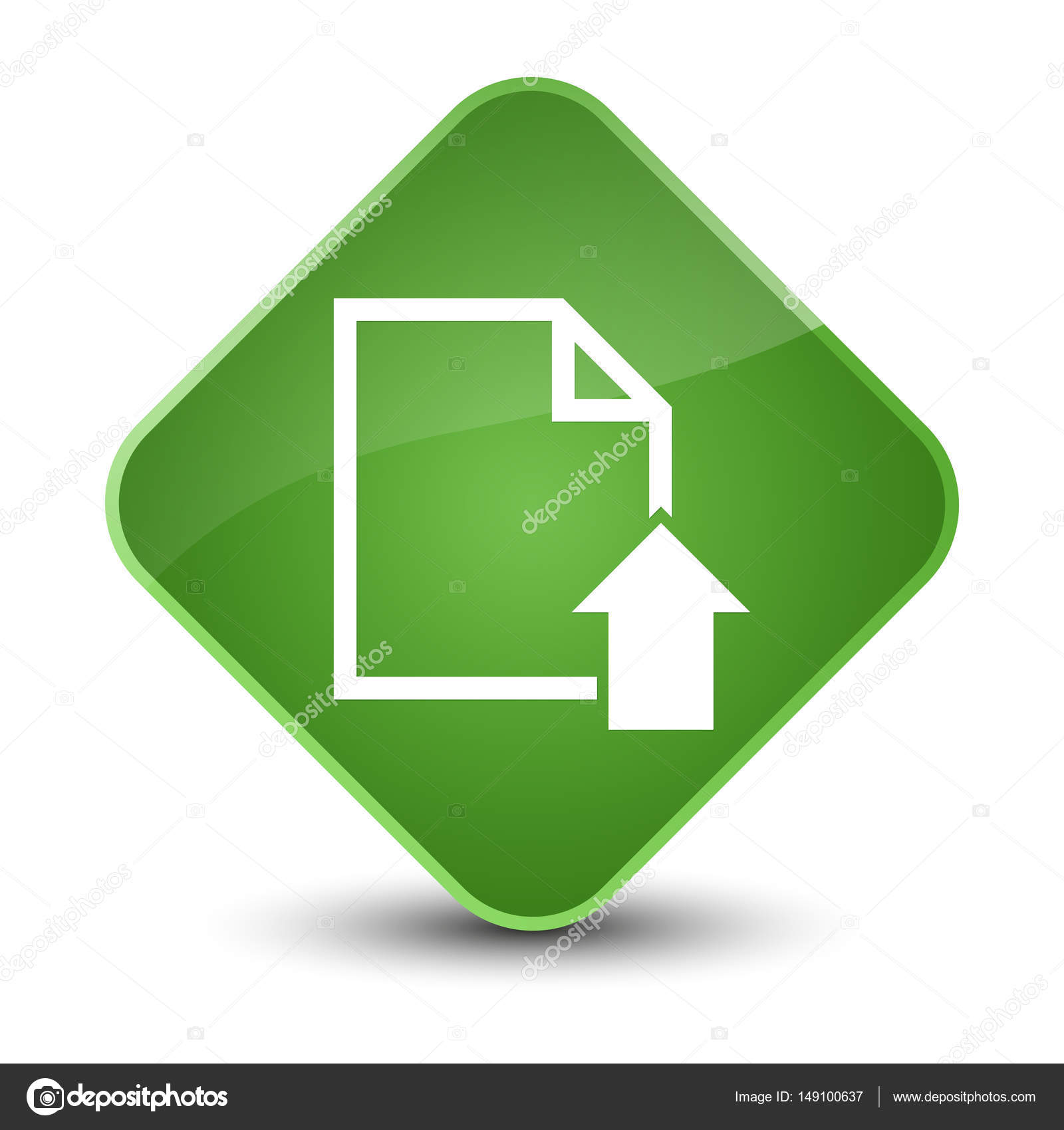 Upload document icon elegant soft green diamond button — Stock Photo ...