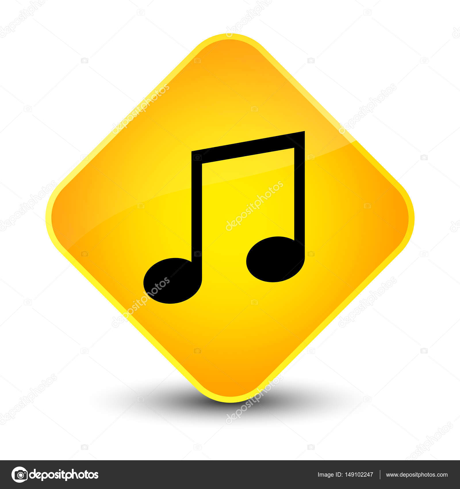 Music icon elegant yellow diamond button — Stock Photo © FR_Design ...