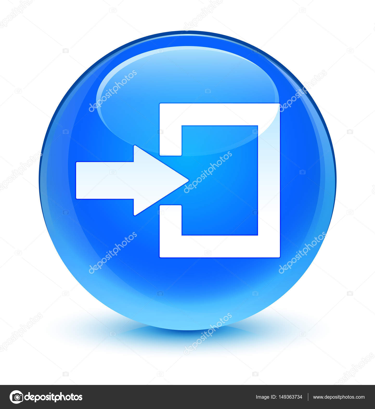 Login icon glassy cyan blue round button — Stock Photo © FR_Design ...