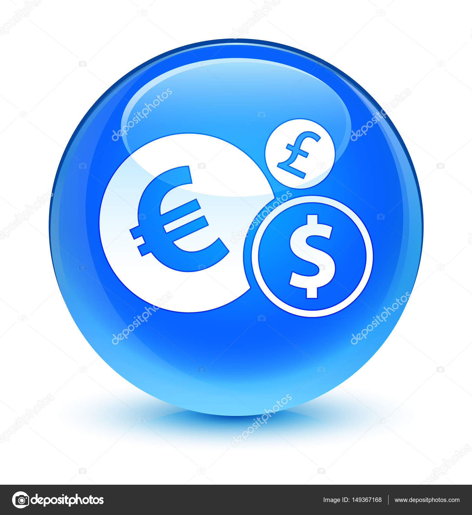 Finances icon glassy cyan blue round button — Stock Photo © FR_Design ...