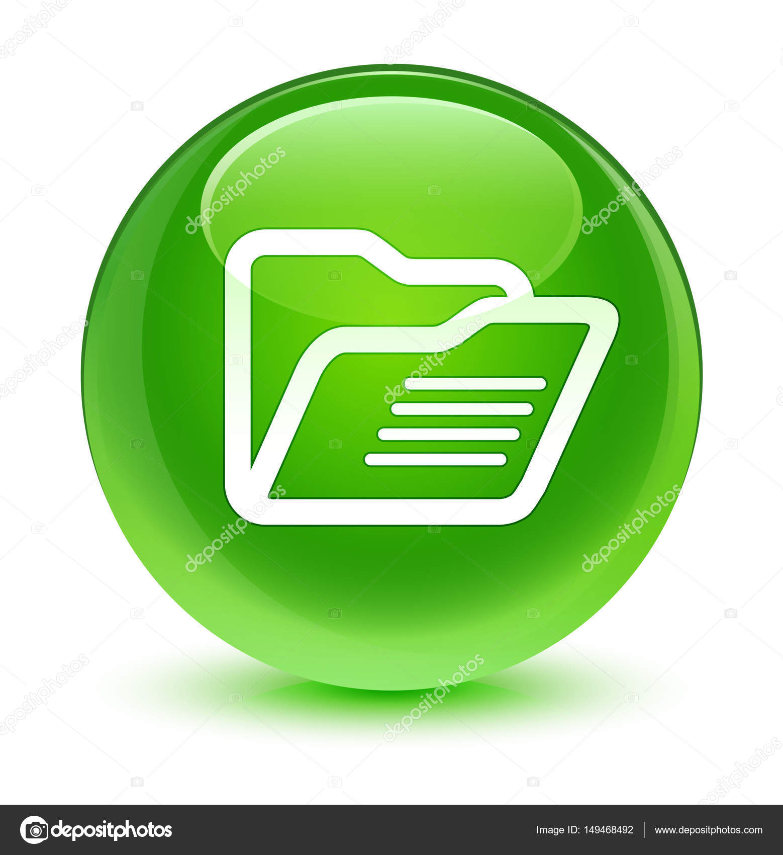 Folder icon glassy green round button — Stock Photo © FR_Design #149468492