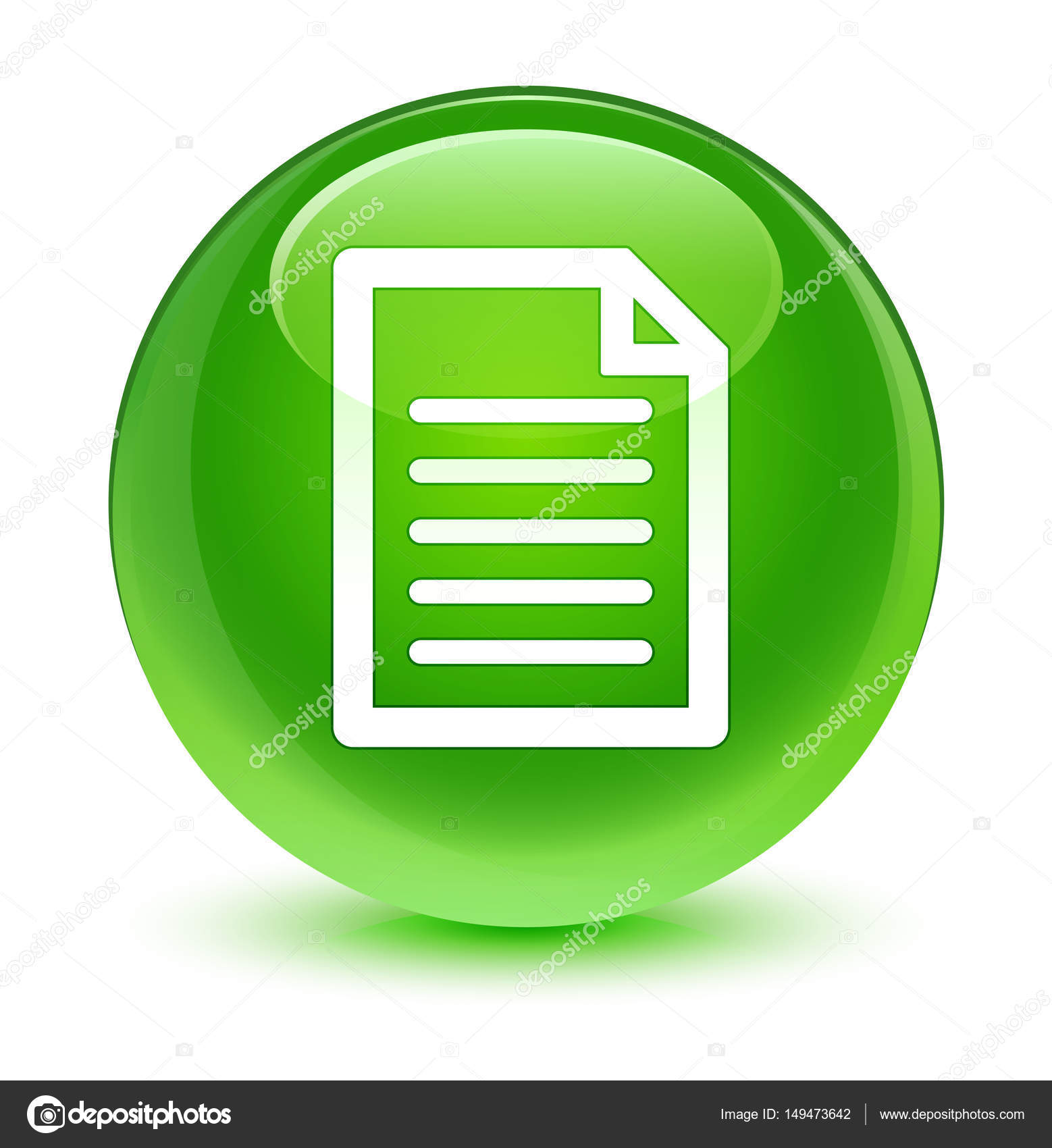 Page icon glassy green round button — Stock Photo © FR_Design #149473642
