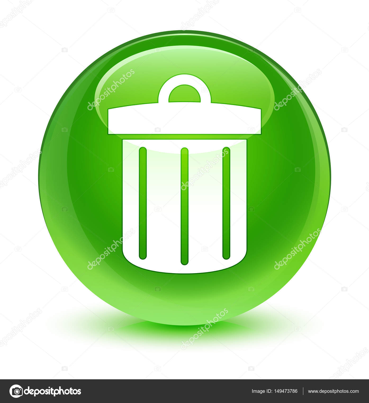 Recycle bin icon glassy green round button — Stock Photo © FR_Design ...