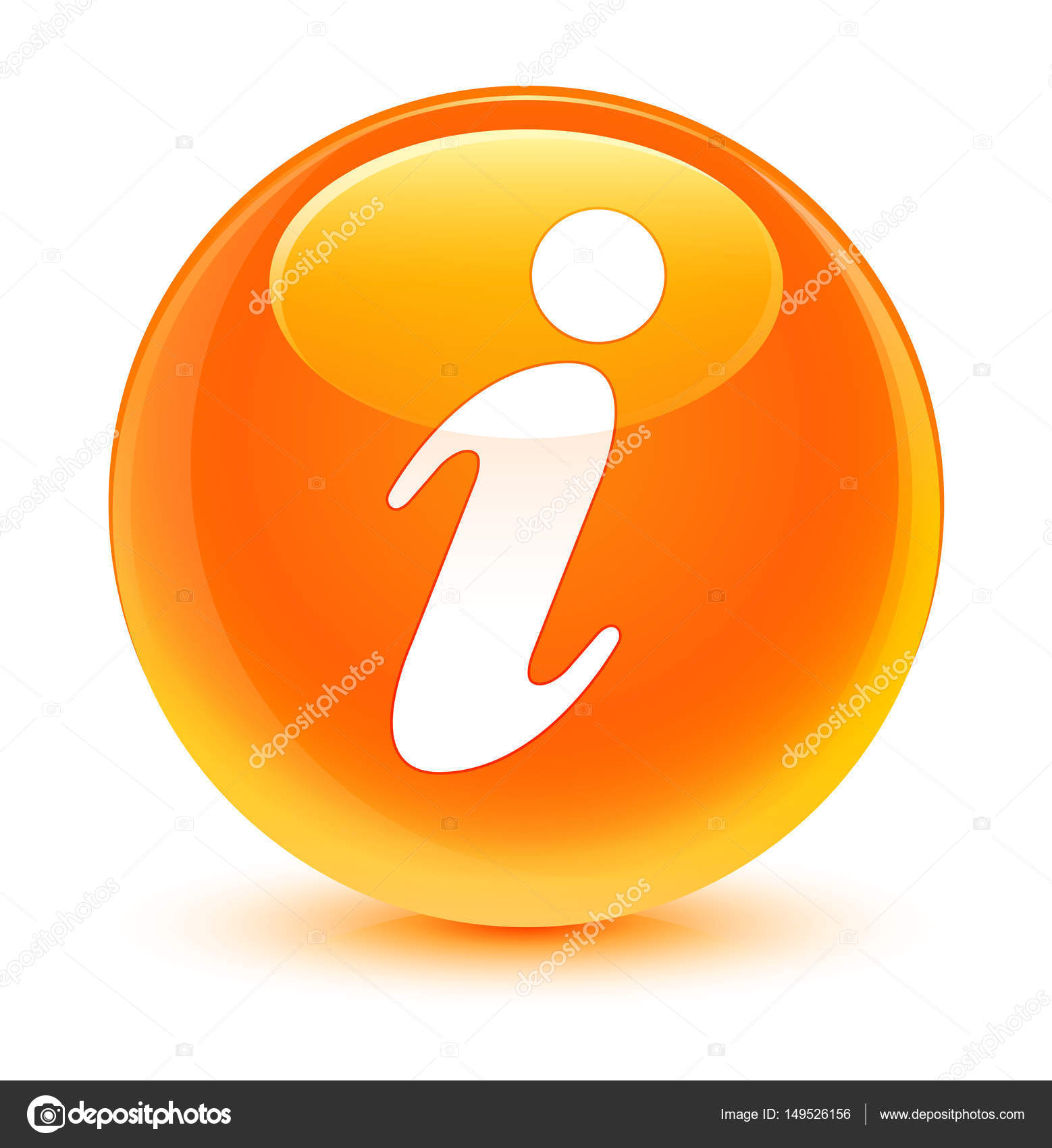 Info icon glassy orange round button — Stock Photo © FR_Design #149526156