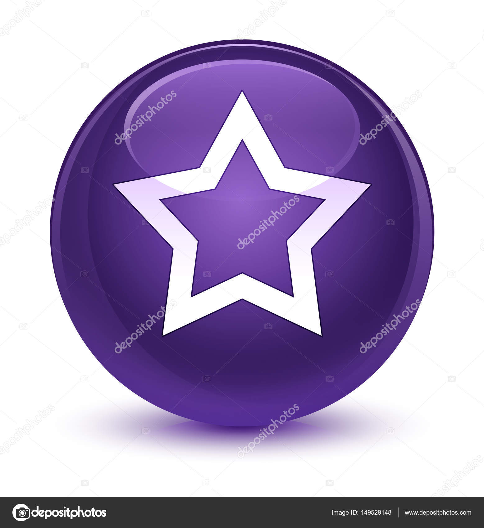 Star icon glassy purple round button — Stock Photo © FR_Design #149529148