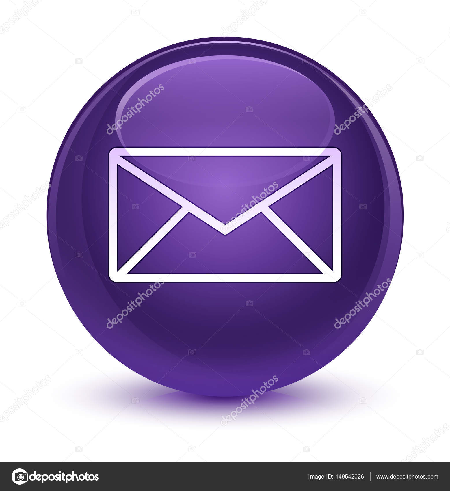 Email icon glassy purple round button — Stock Photo © FR_Design #149542026