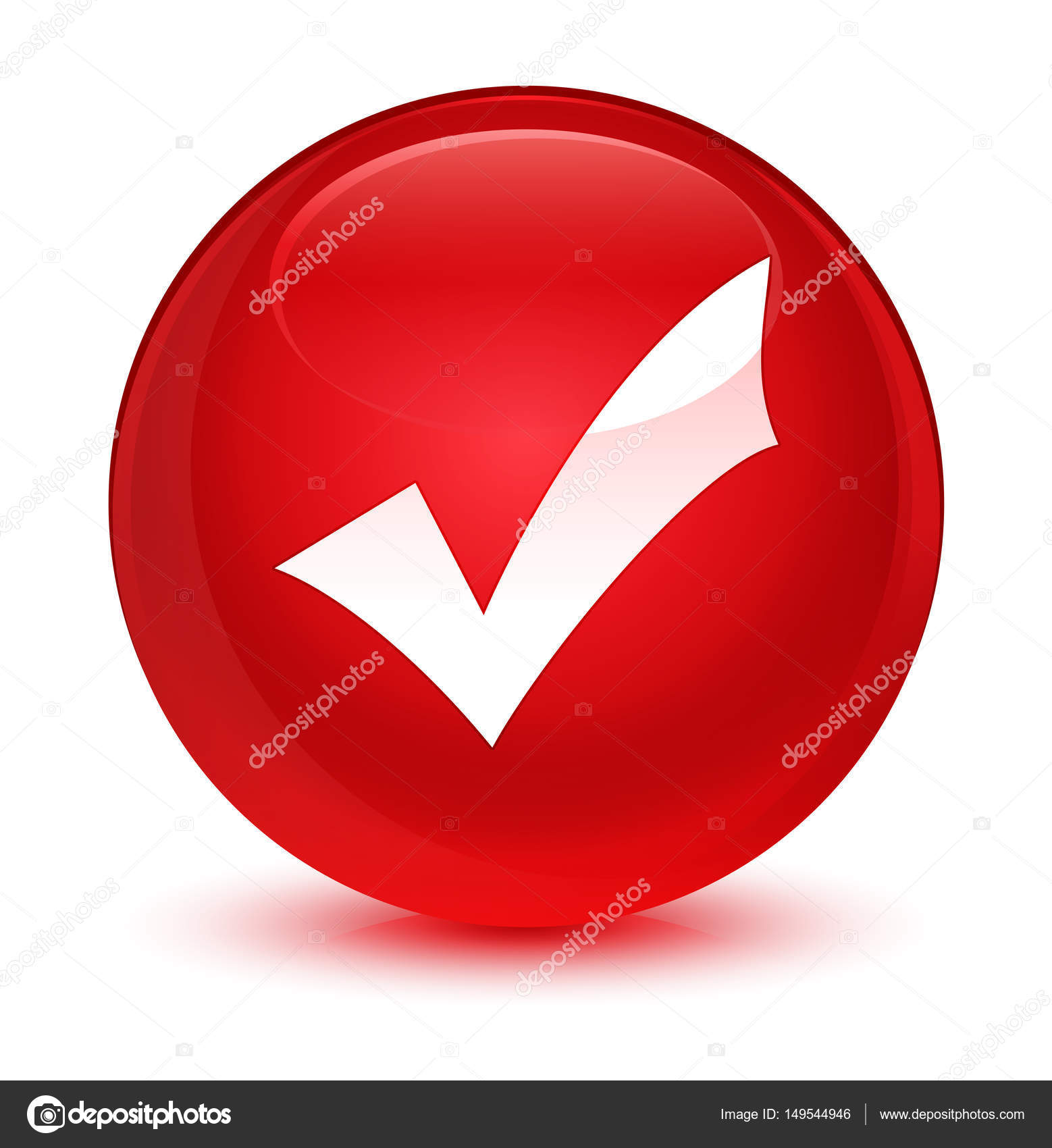 Validation icon glassy red round button — Stock Photo © FR_Design ...