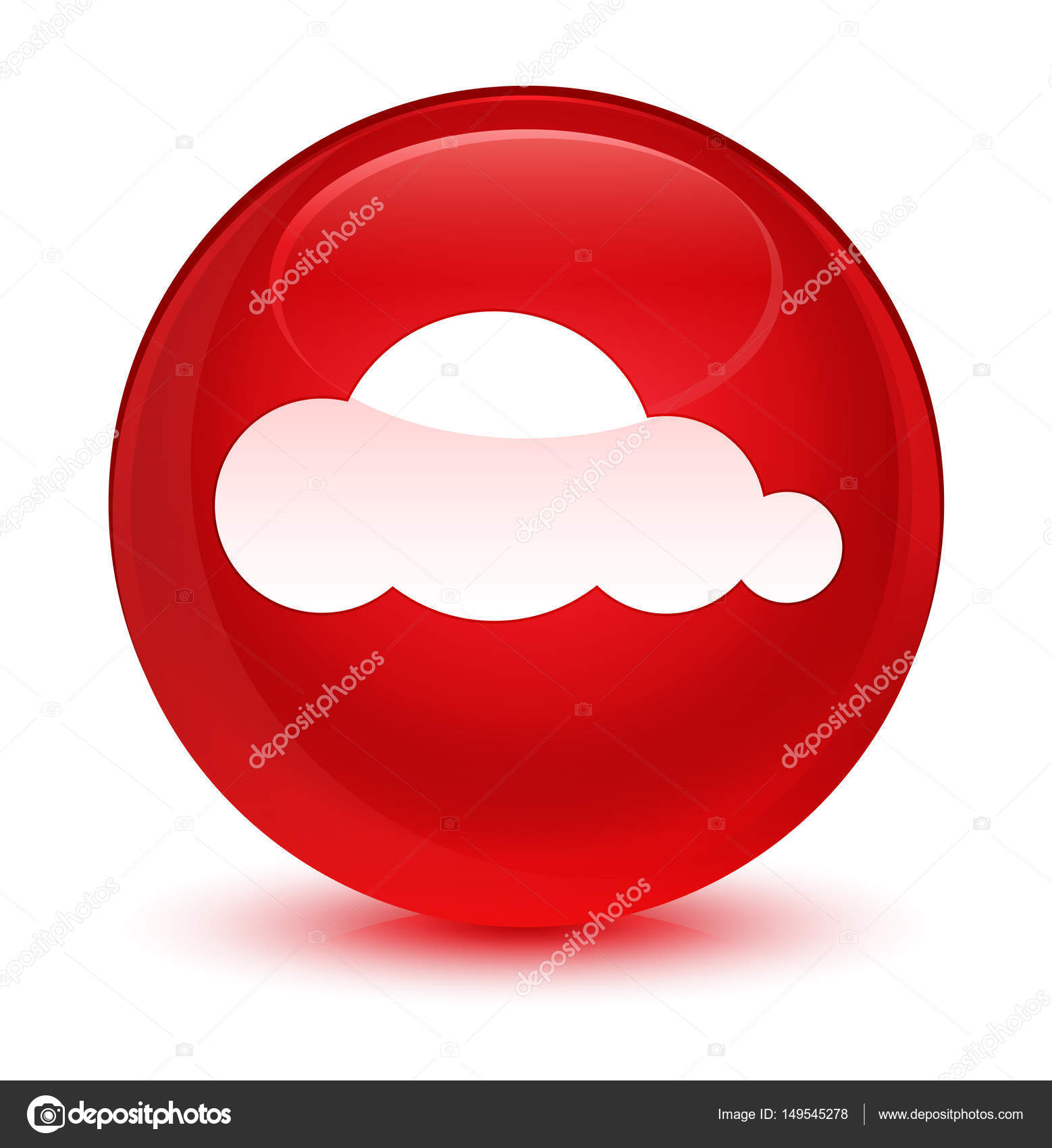 Cloud icon glassy red round button Stock Illustration by ©FR_Design ...