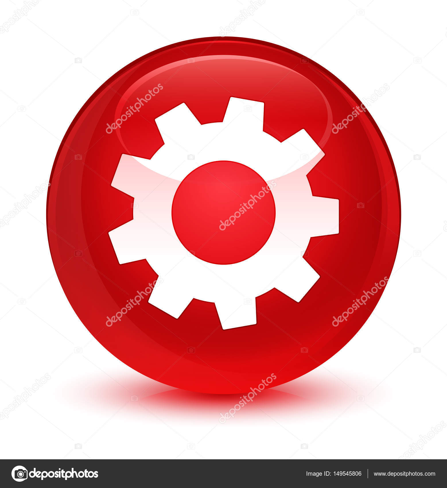 Process icon glassy red round button — Stock Photo © FR_Design #149545806