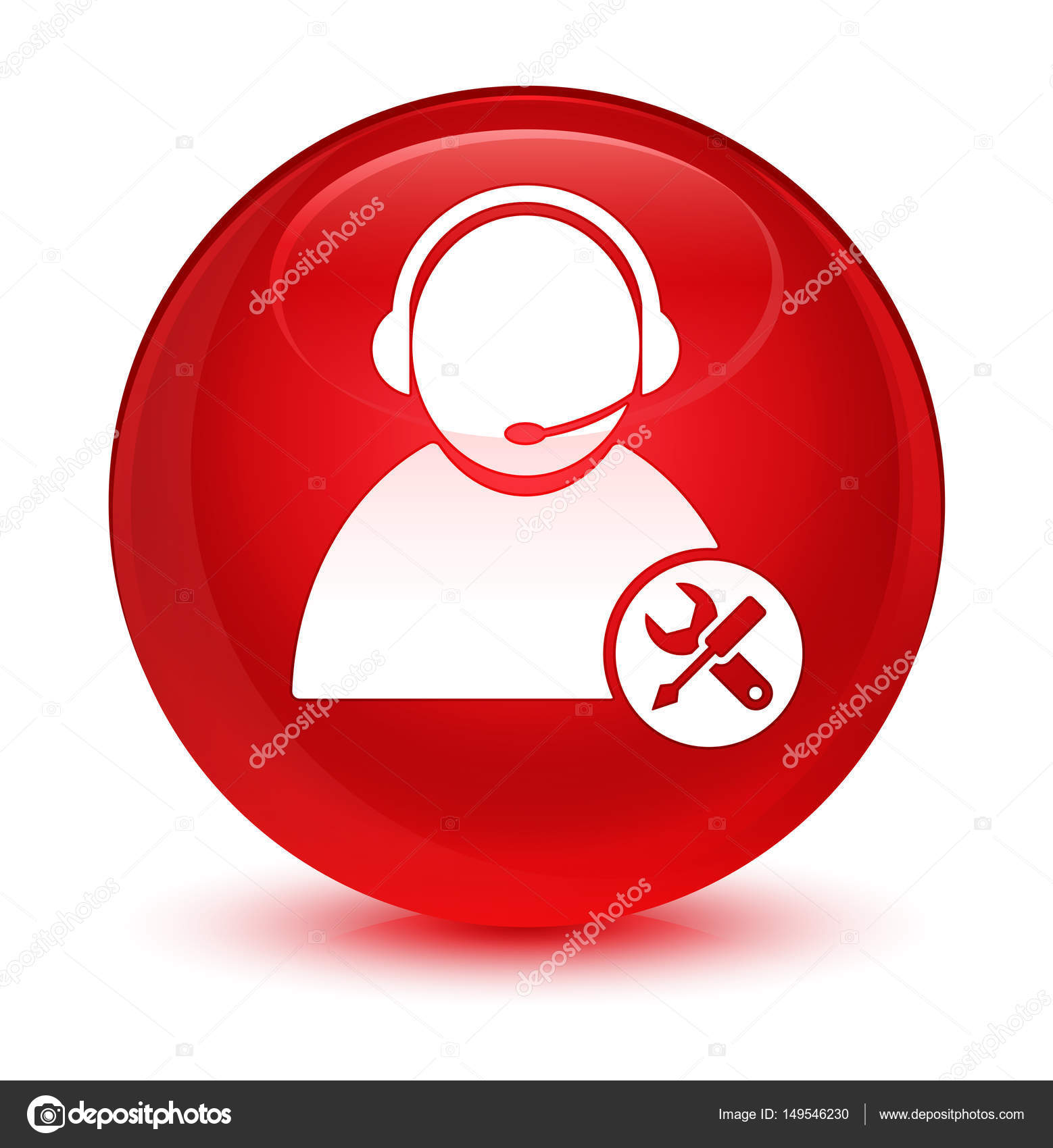 Tech support icon glassy red round button — Stock Photo © FR_Design ...