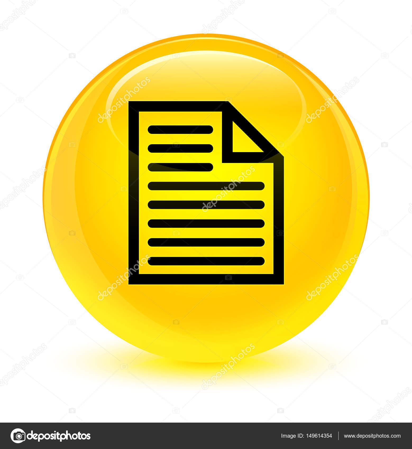 Document page icon glassy yellow round button — Stock Photo © FR_Design ...
