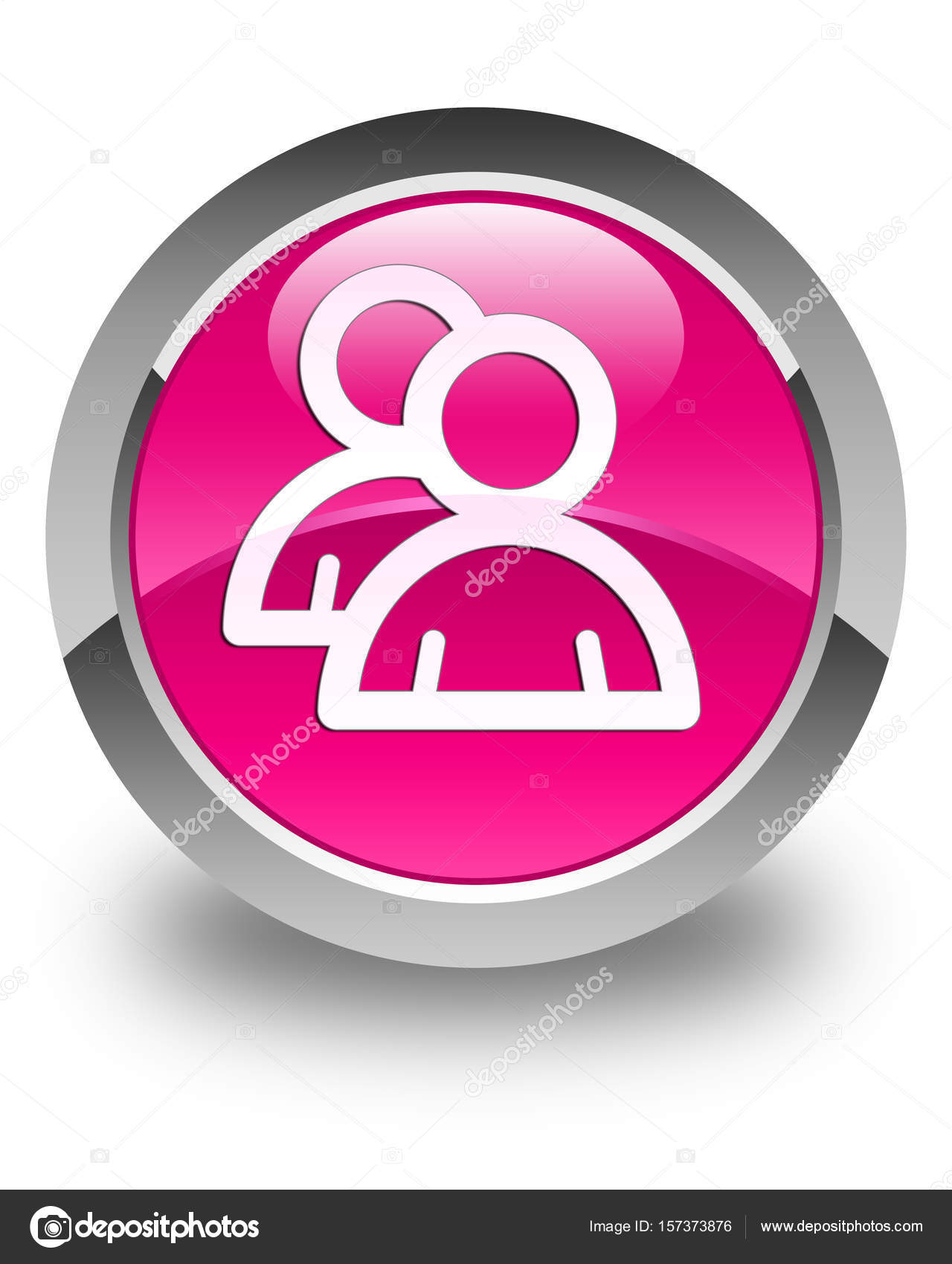 Group icon glossy pink round button — Stock Photo © FR_Design #157373876