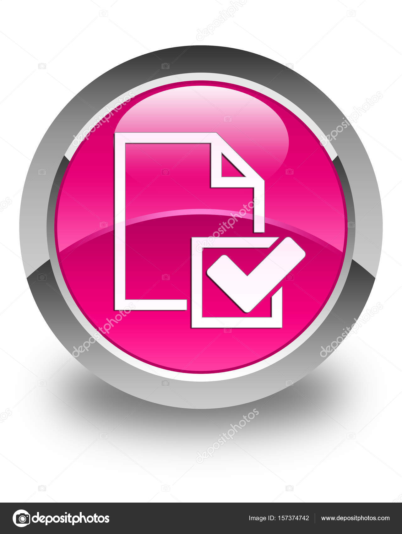 Checklist icon glossy pink round button — Stock Photo © FR_Design ...
