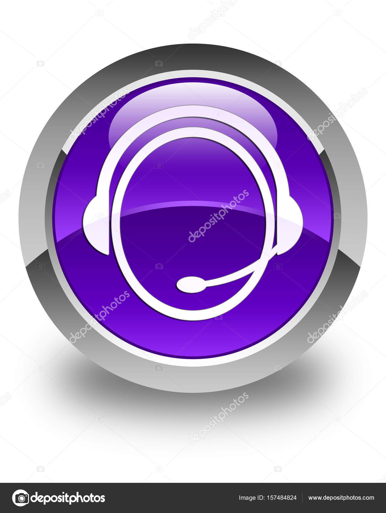 Customer care service icon glossy purple round button — Stock Photo ...