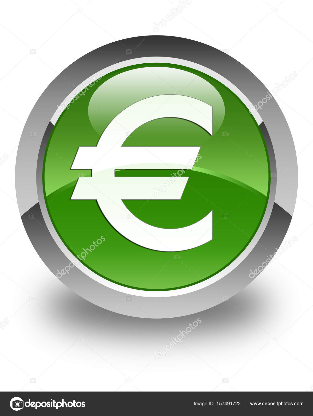 Euro signo icono brillante suave botón redondo verde — Foto de stock ...