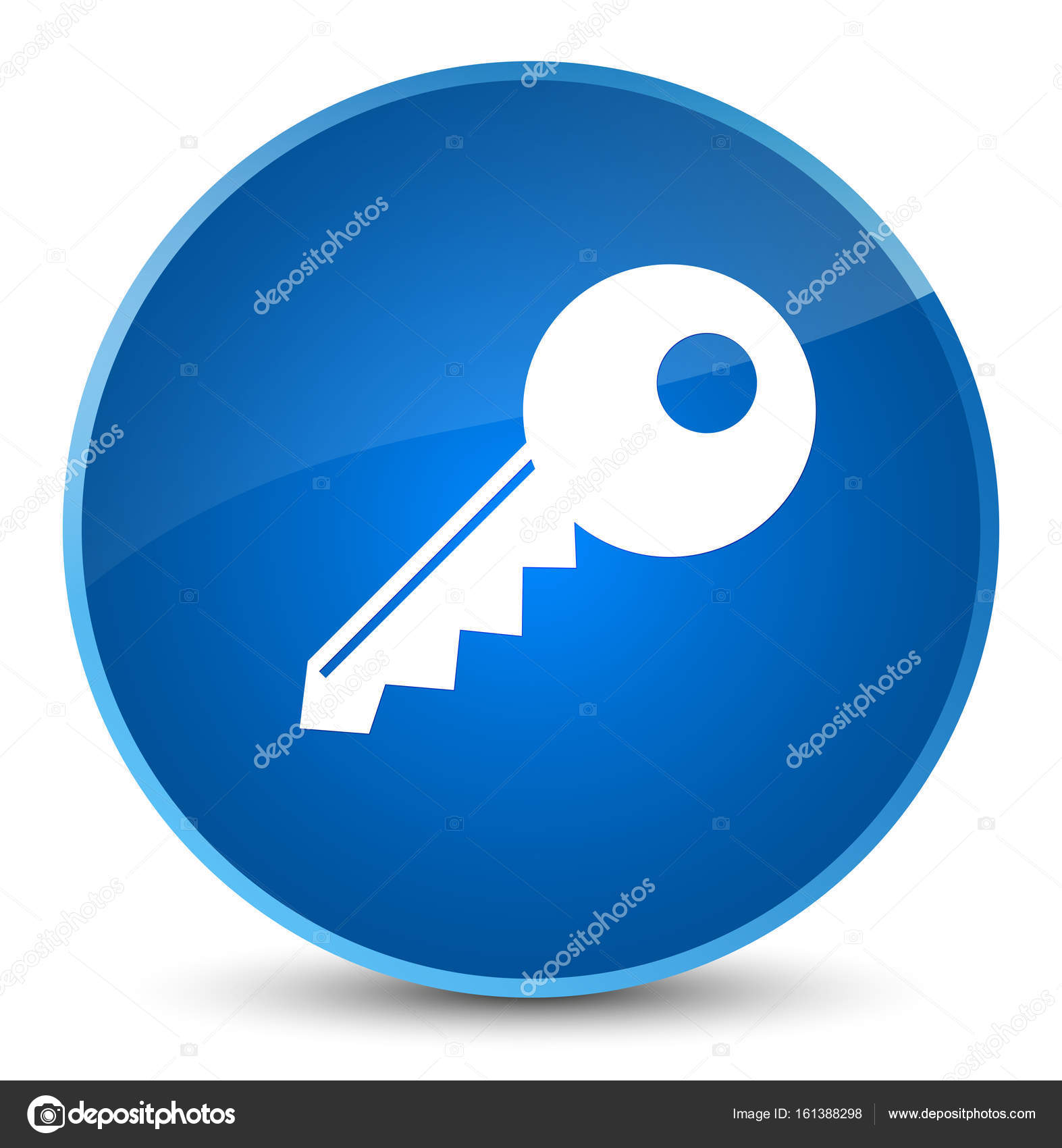 Key icon elegant blue round button — Stock Photo © FR_Design #161388298