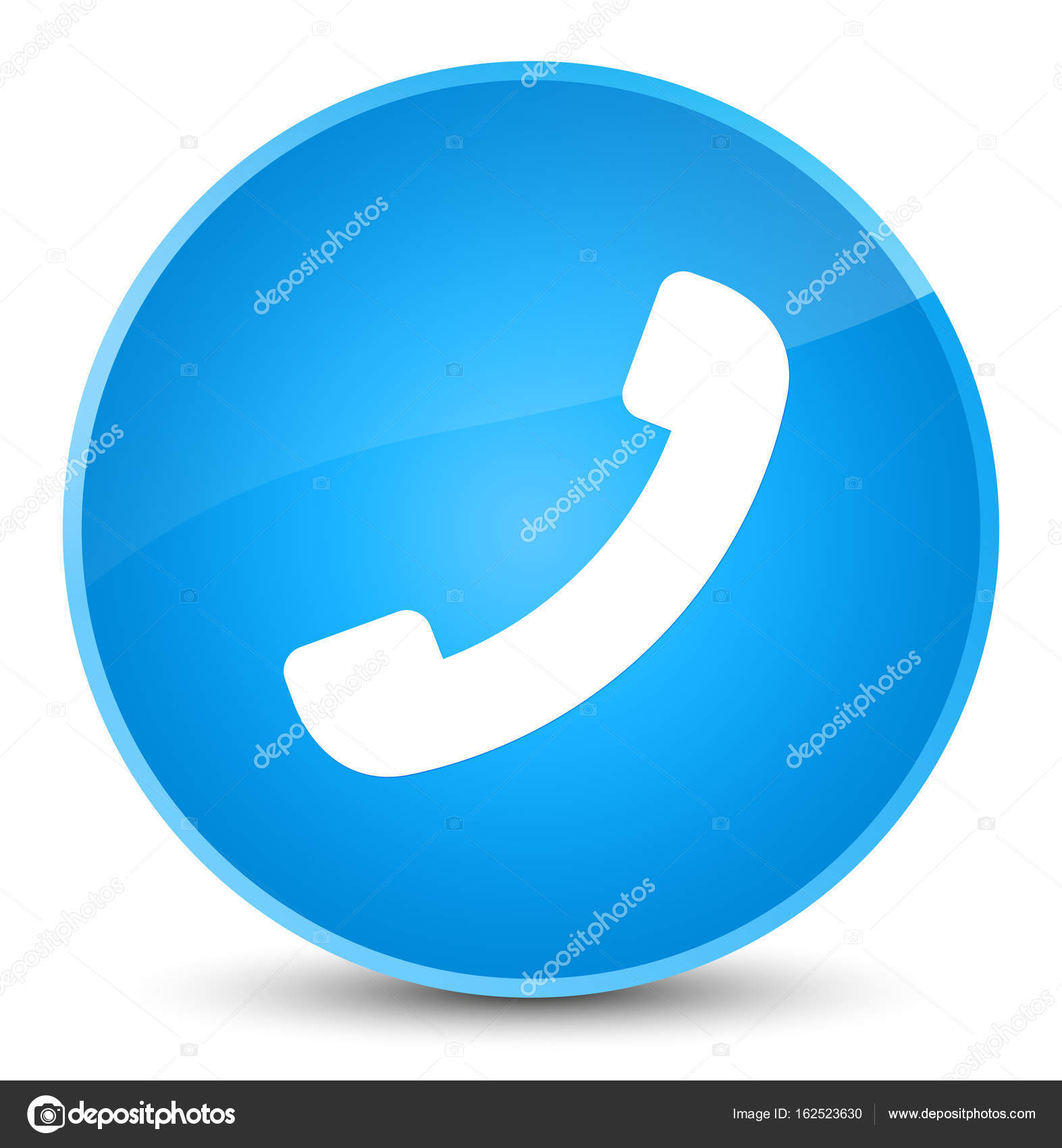 Phone icon elegant cyan blue round button — Stock Photo © FR_Design ...