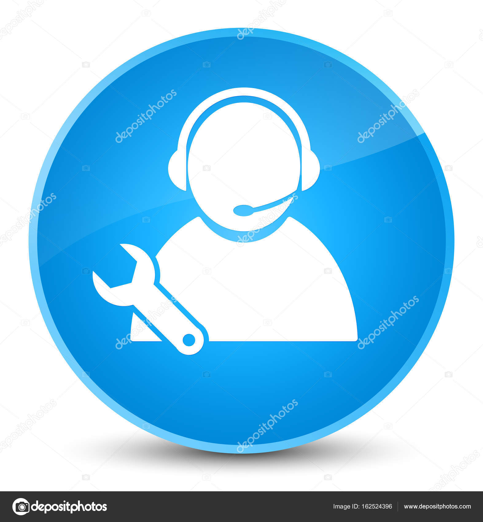 Tech support icon elegant cyan blue round button — Stock Photo © FR ...