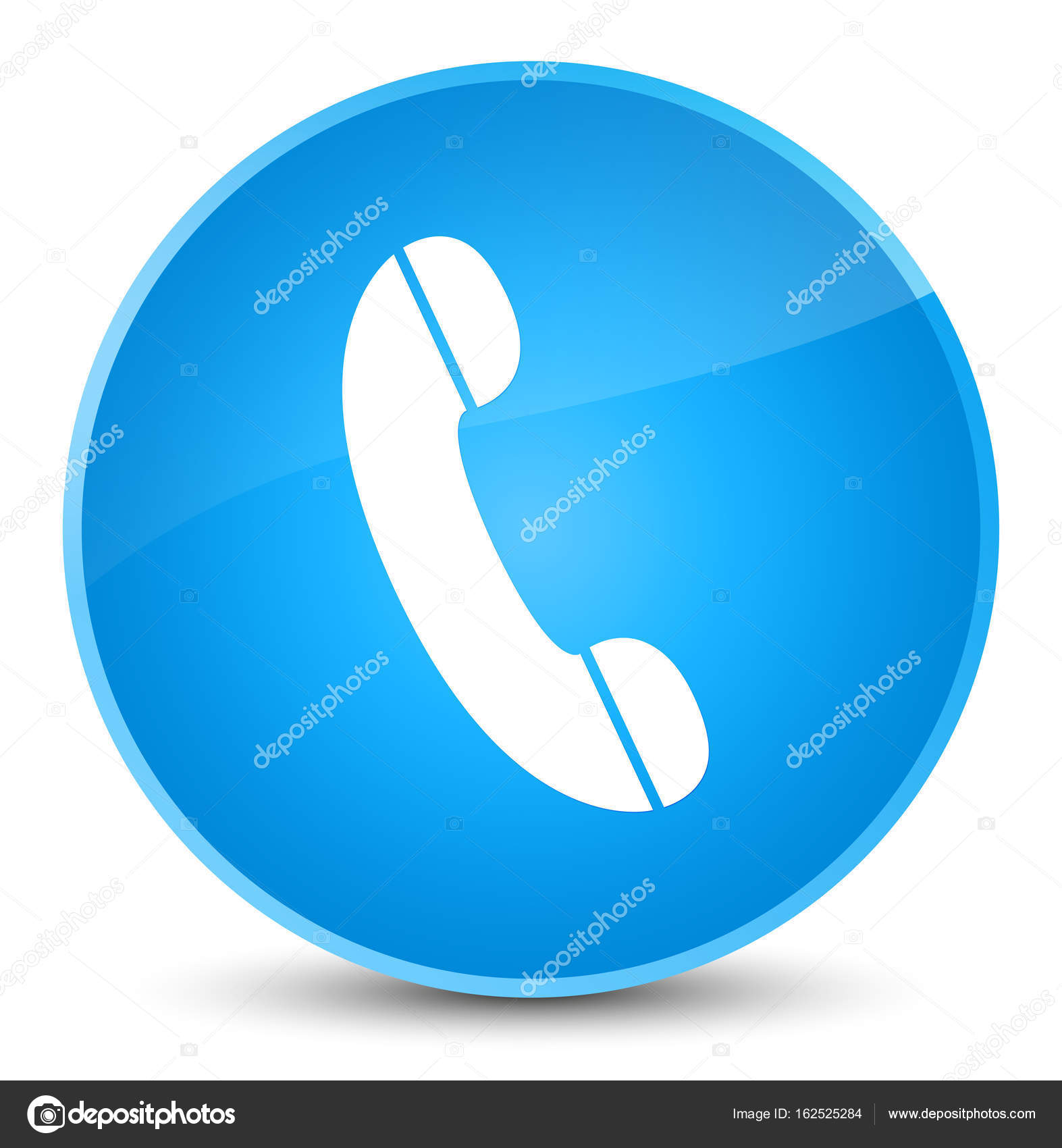Phone icon elegant cyan blue round button — Stock Photo © FR_Design ...