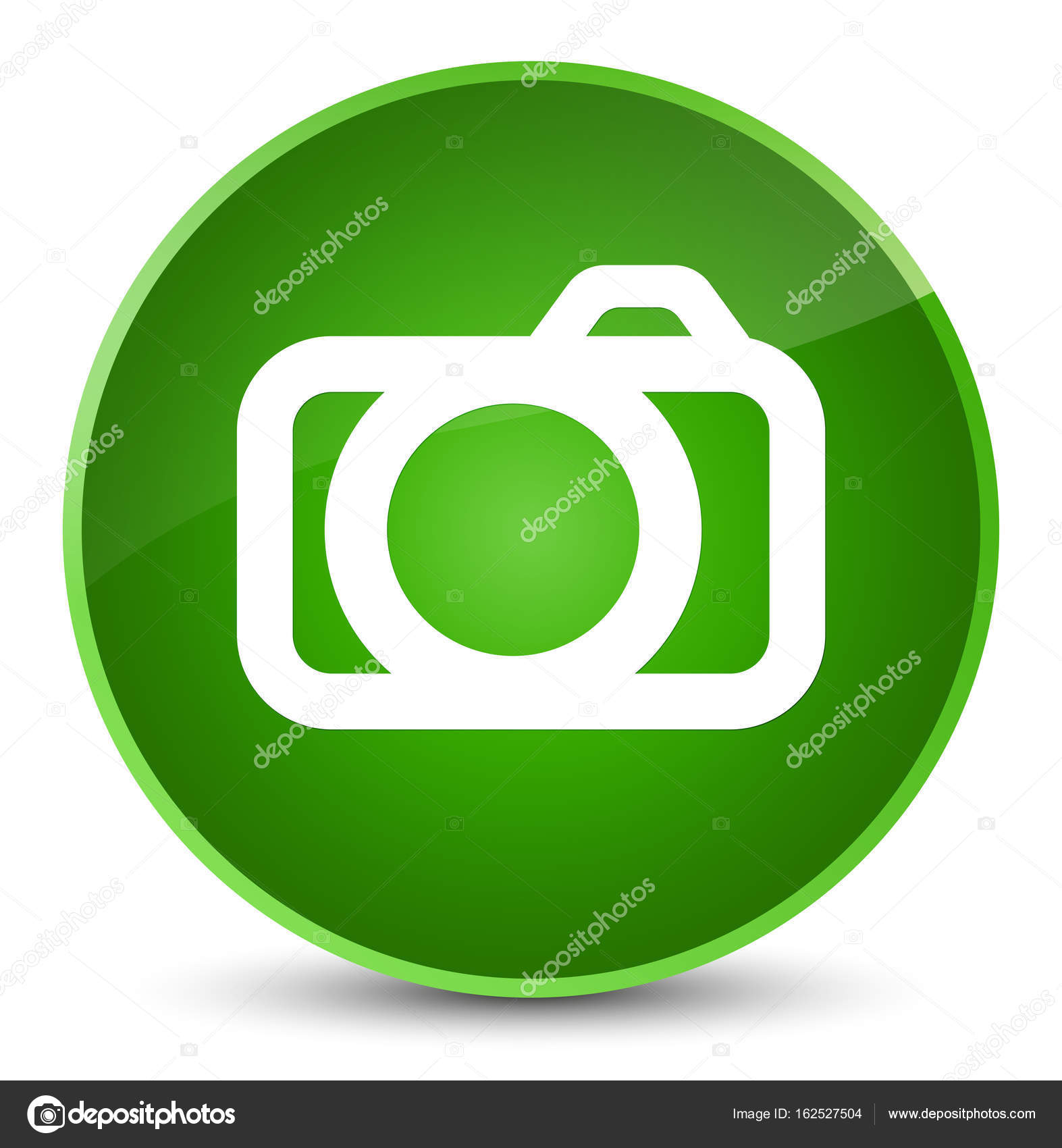 Camera icon elegant green round button — Stock Photo © FR_Design #162527504