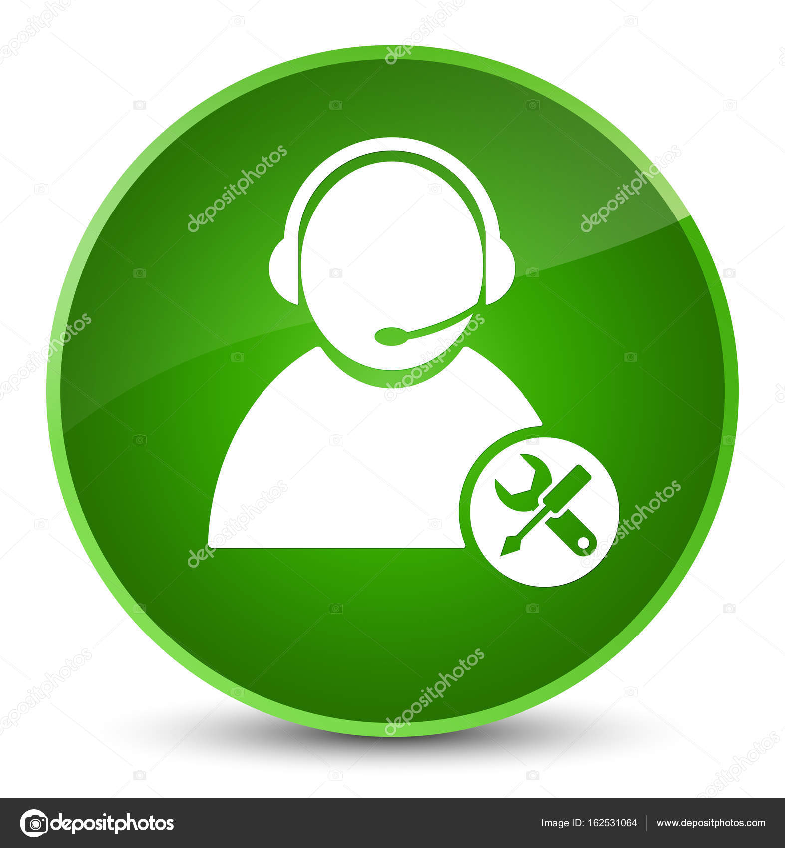 Tech support icon elegant green round button — Stock Photo © FR_Design ...