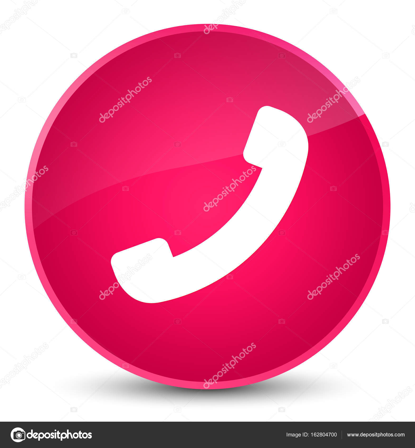 Phone icon elegant pink round button — Stock Photo © FR_Design #162804700
