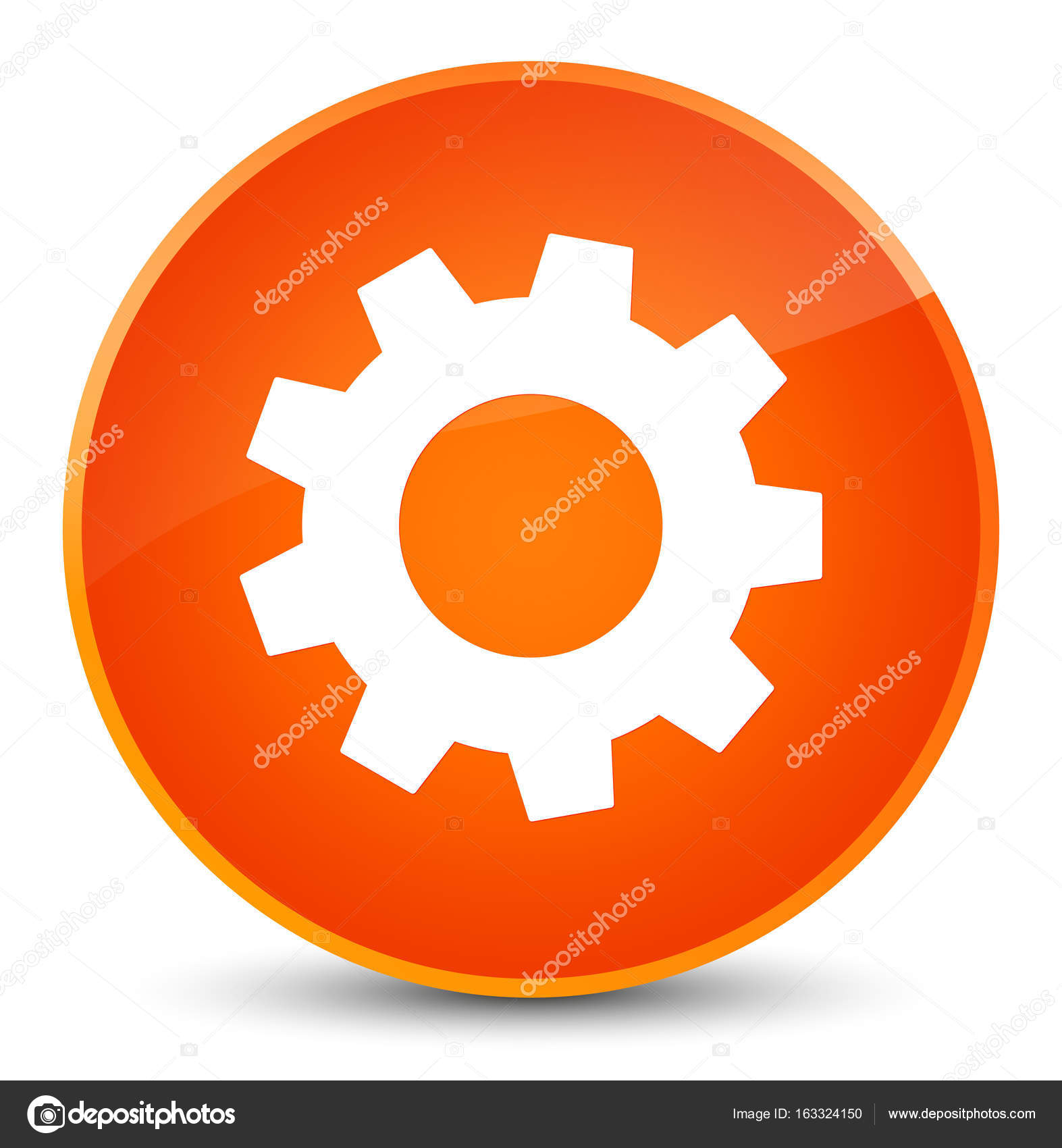 Process icon elegant orange round button — Stock Photo © FR_Design ...