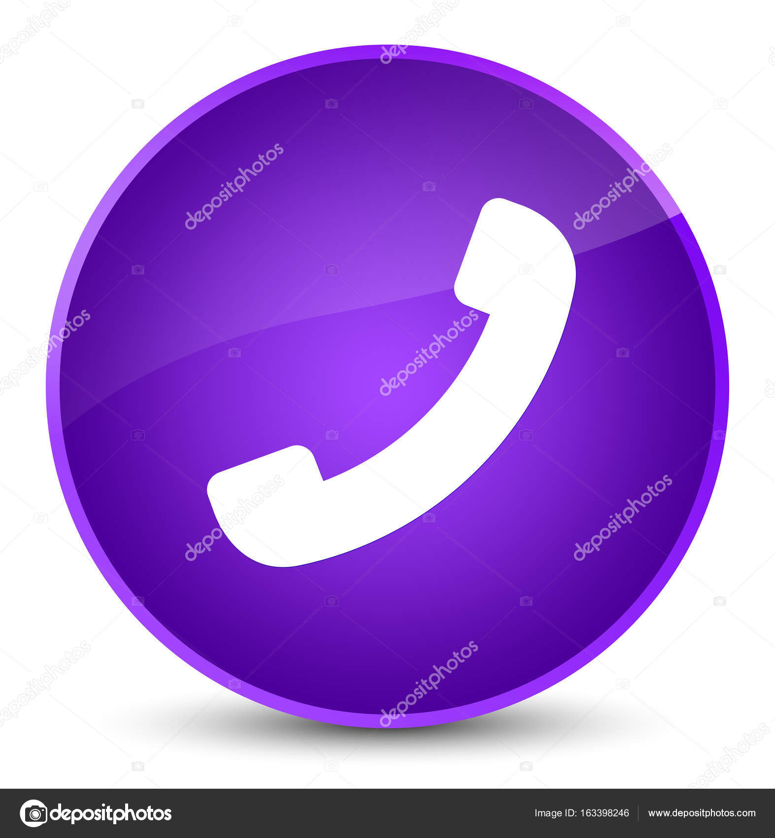 Phone icon elegant purple round button — Stock Photo © FR_Design #163398246