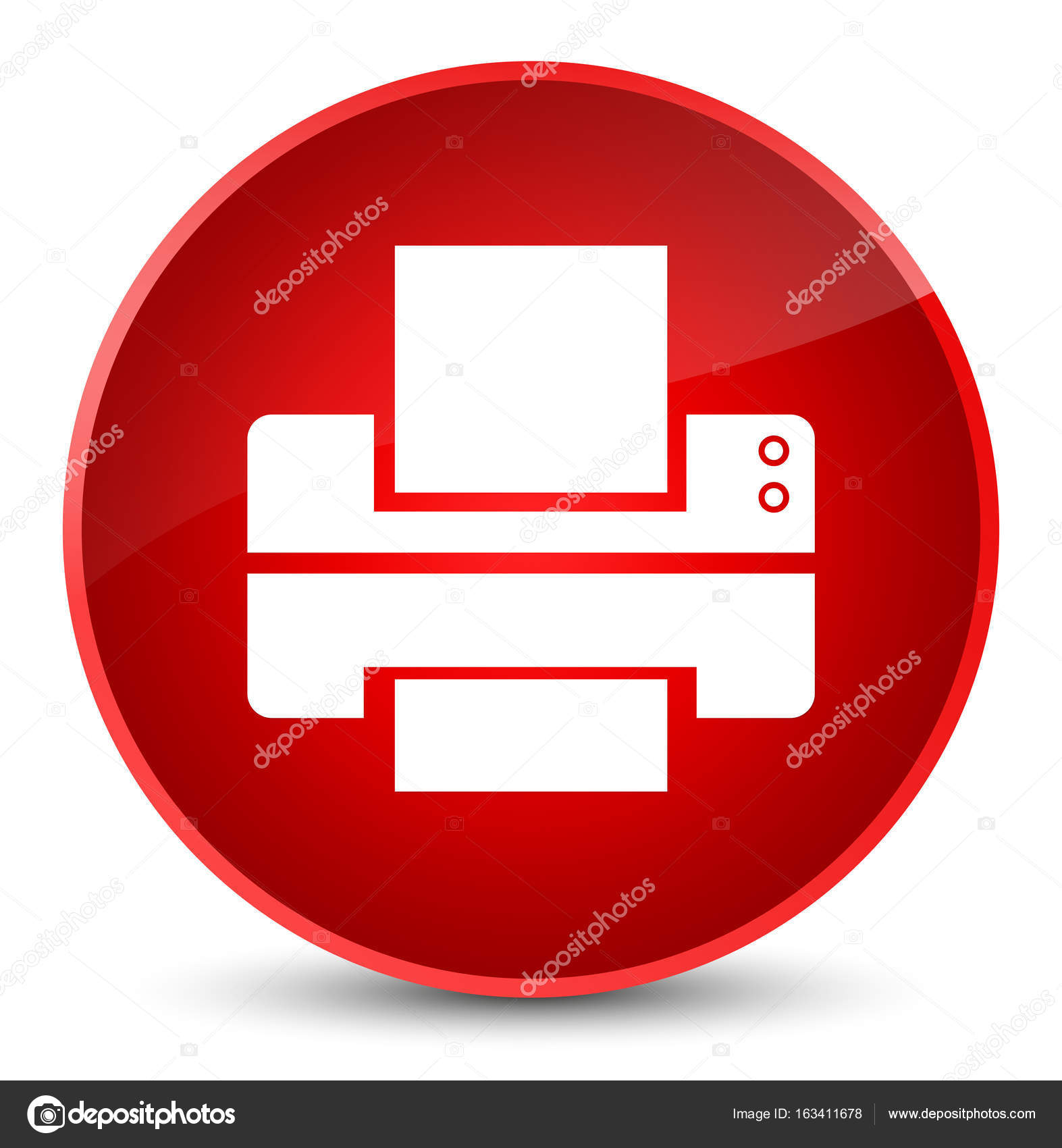 Printer icon elegant red round button — Stock Photo © FR_Design #163411678