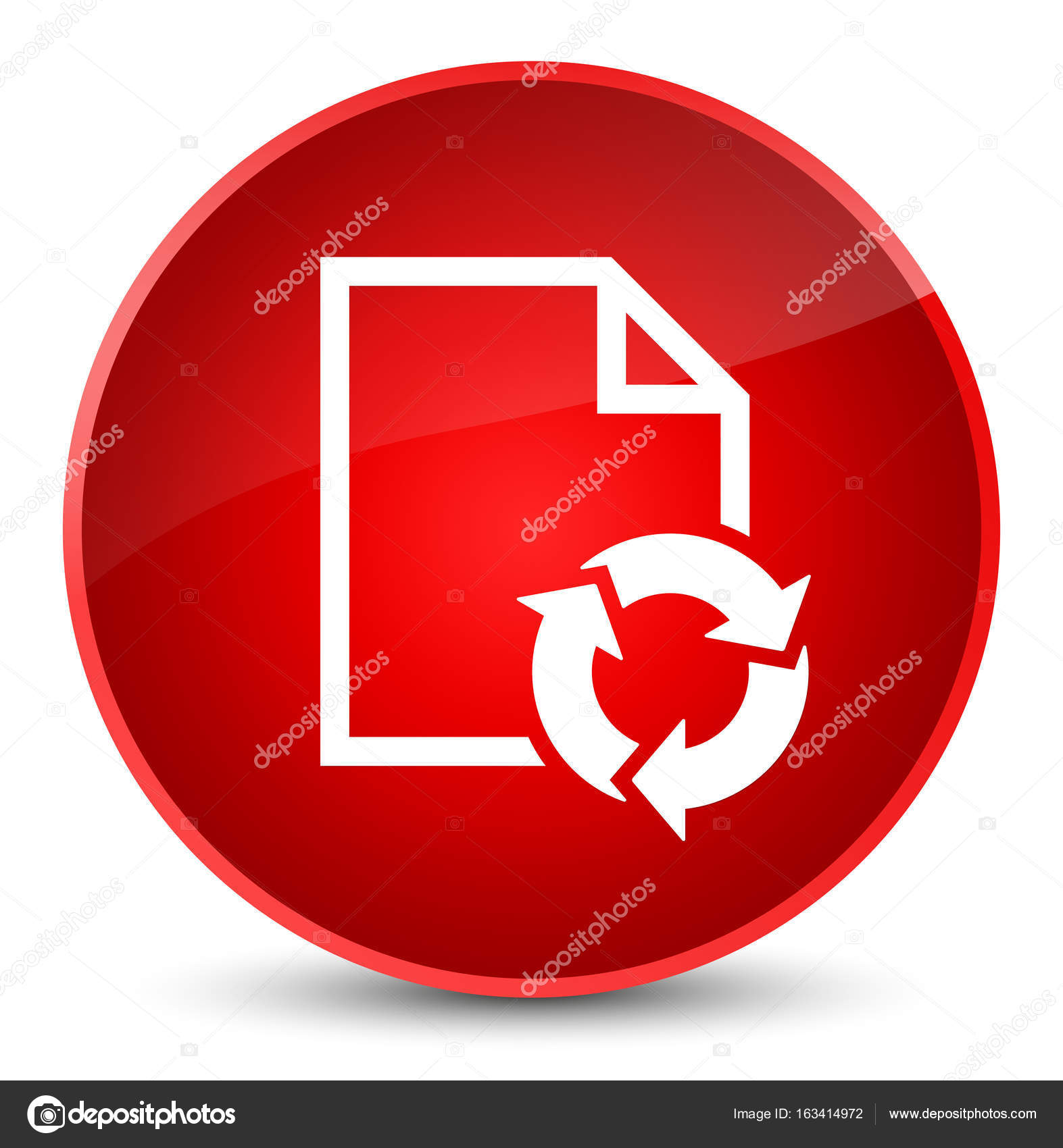 Document process icon elegant red round button Stock Photo by ©FR ...