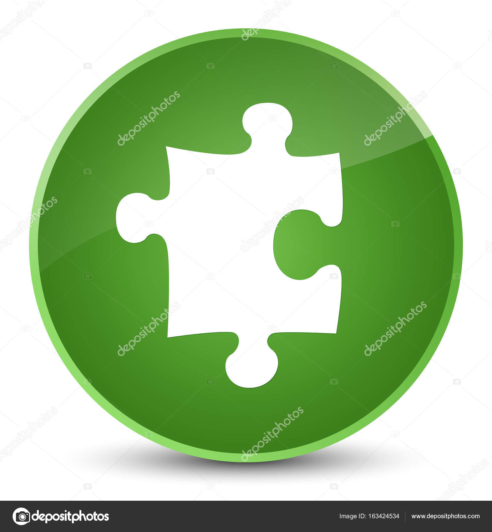 Puzzle icon elegant soft green round button — Stock Photo © FR_Design ...