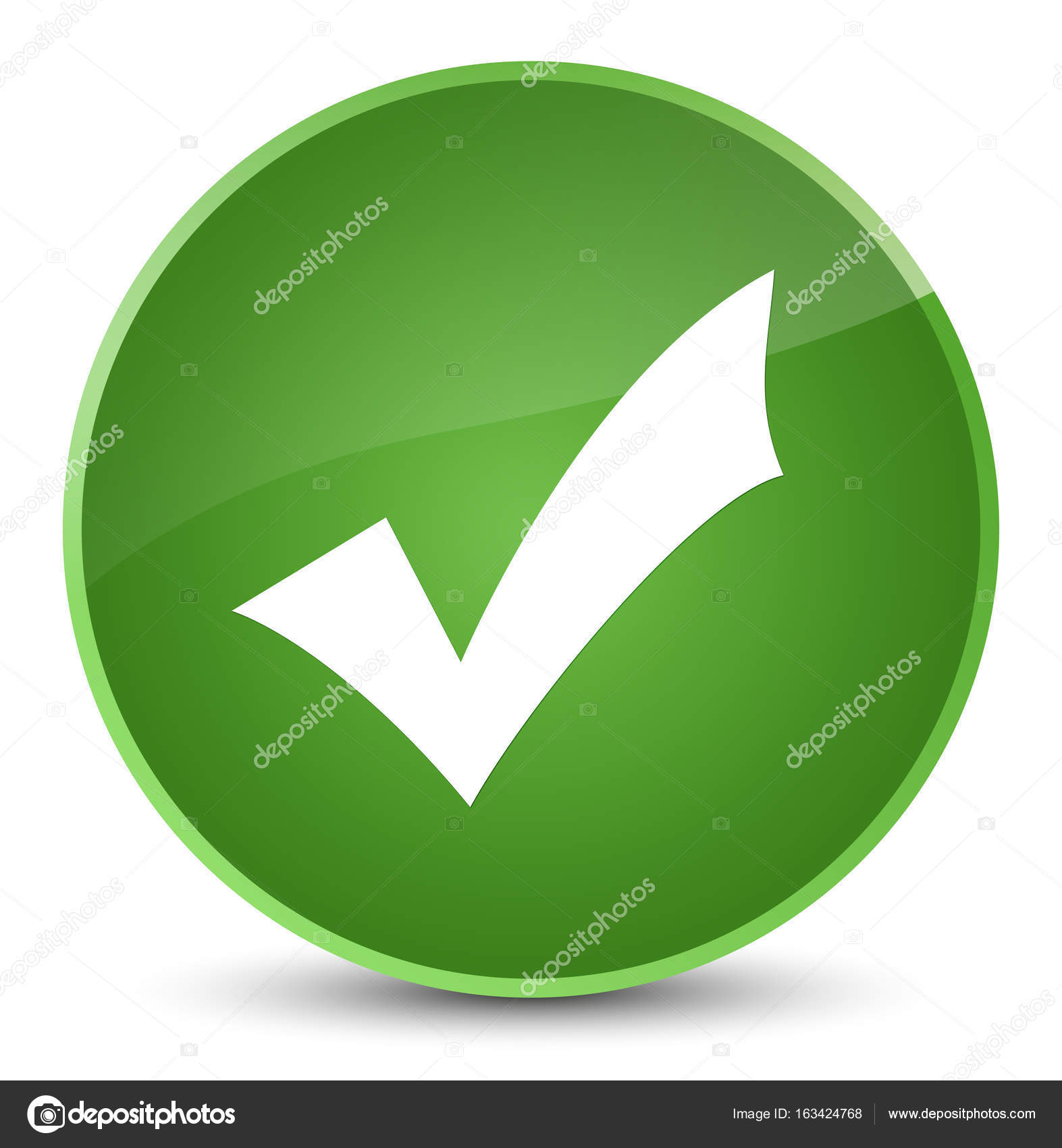 Icône de validation élégant bouton rond vert doux image libre de droit ...