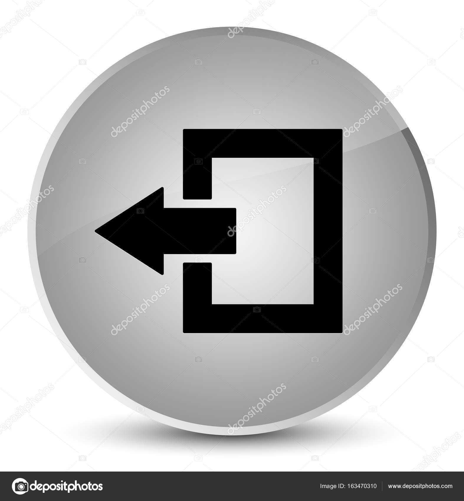 Logout icon elegant white round button — Stock Photo © FR_Design #163470310
