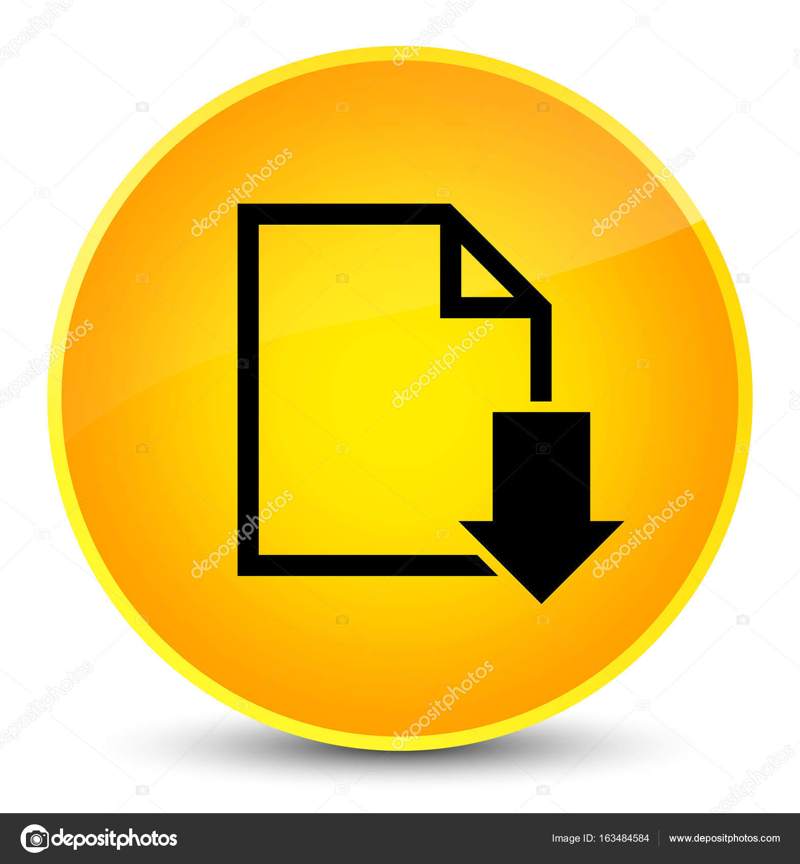 Download document icon elegant yellow round button — Stock Photo © FR ...